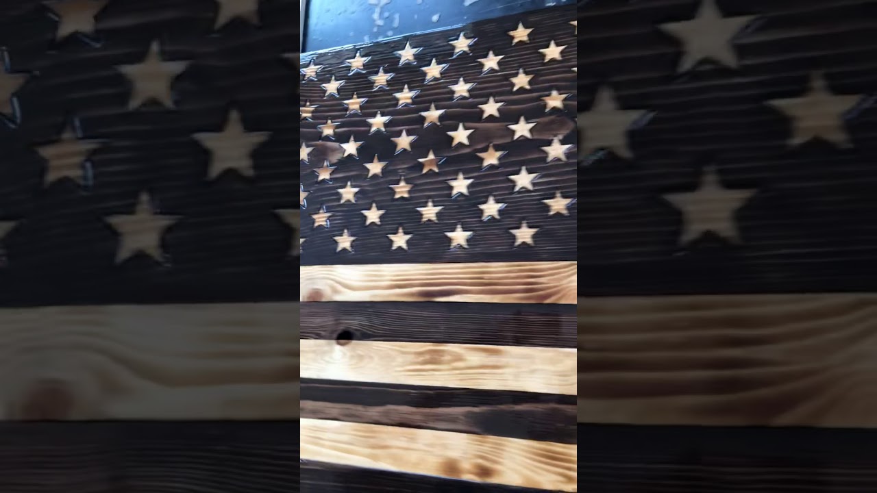 Brown and Tan American Wooden Flag - YouTube