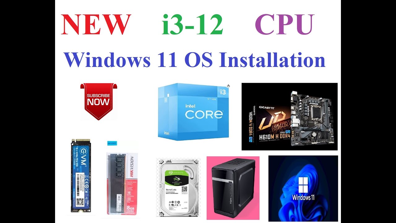 i3 12th - 8GB ram - 256 SSD - New CPU and install windows 11 and basic software's - YouTube