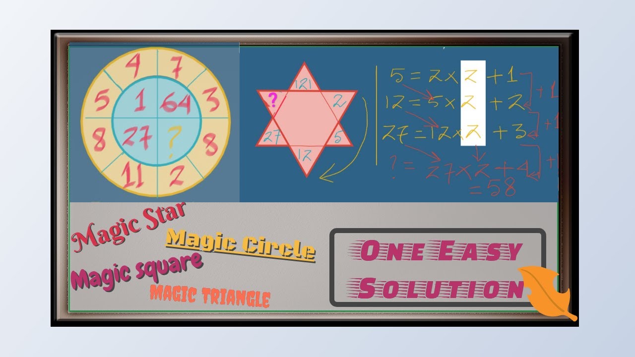 Simple trick to solve magic star/circle/triangle/square || - YouTube