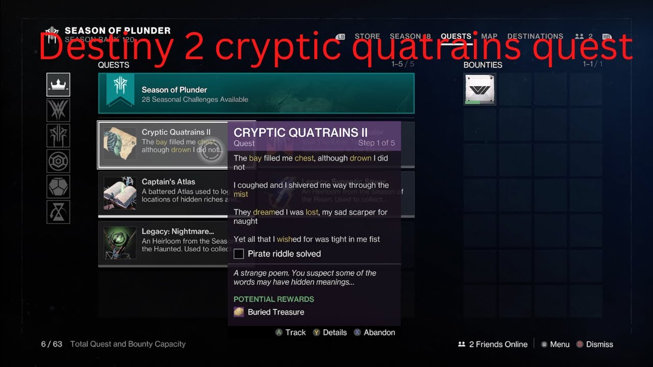 Destiny 2- Cryptic Quatrains 2 quest - YouTube