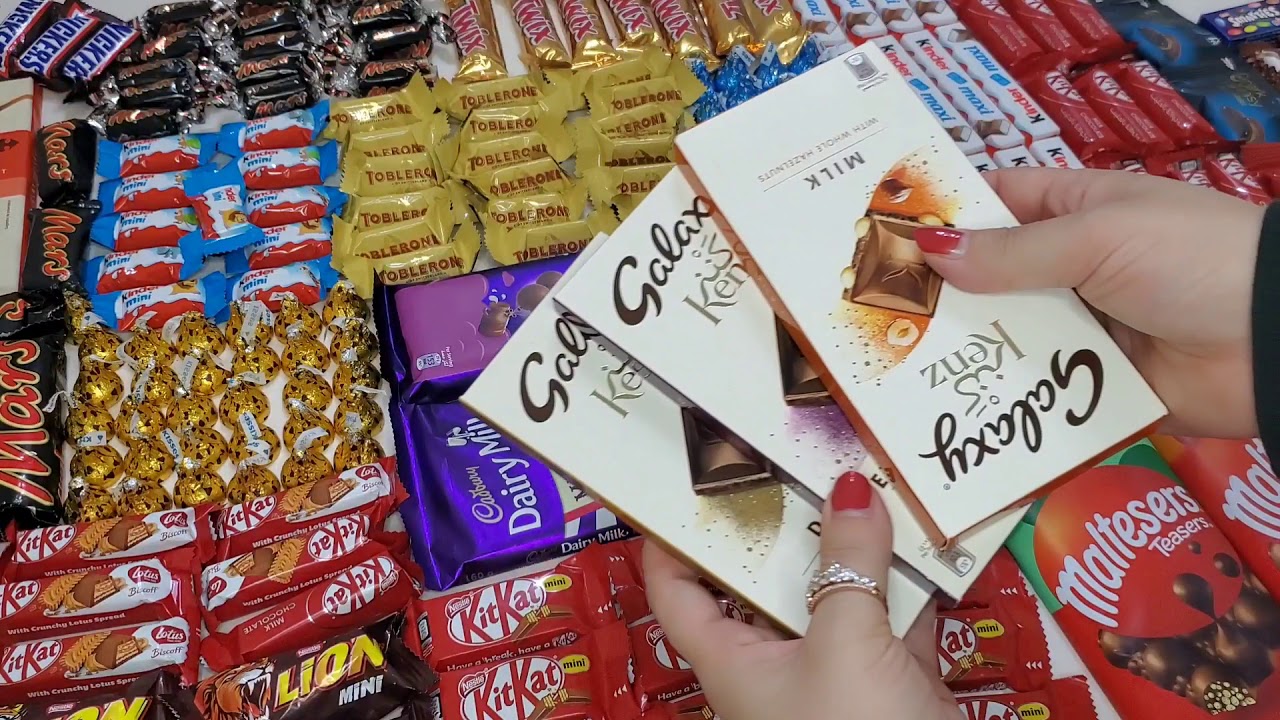 amsr lots of candies opening, chocolate asmr, galaxy kenz candies, most ...