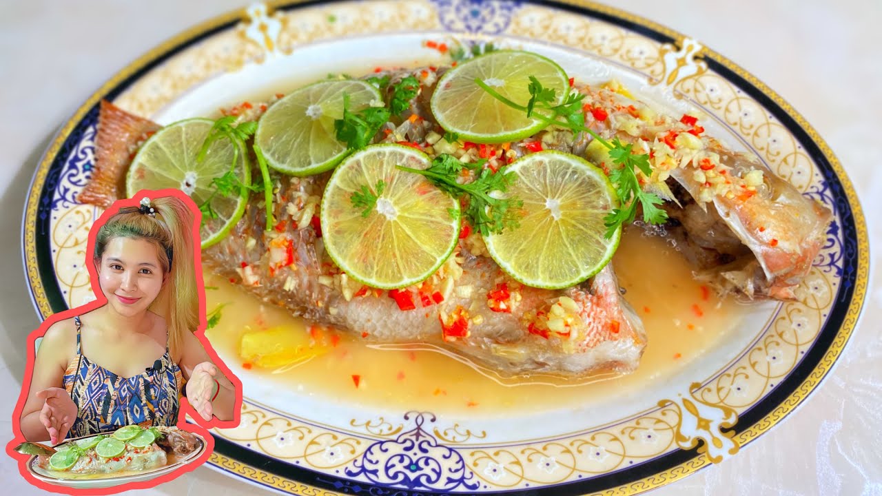 របៀបធ្វើត្រីចំហុយក្រូចឆ្មា / steam Fish With Lemon Yummy - YouTube