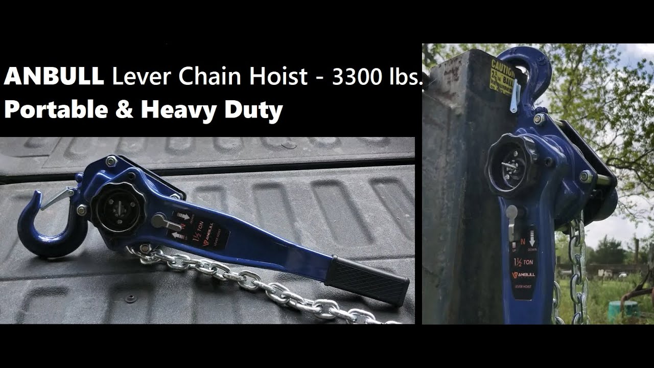 ANBULL Lever Chain Hoist 3300LBS 10FT 1 5T 3M Manual Ratchet Chain ...