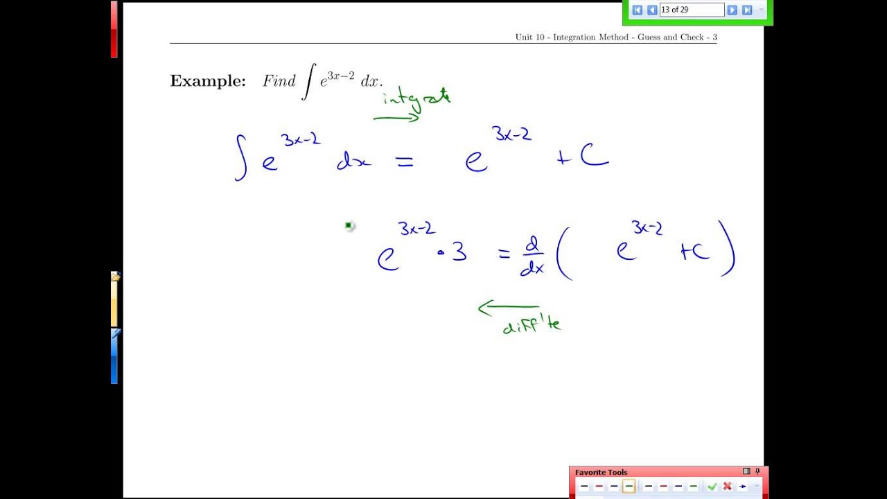 Unit 10-5 Integration Method - Guess and Check - YouTube