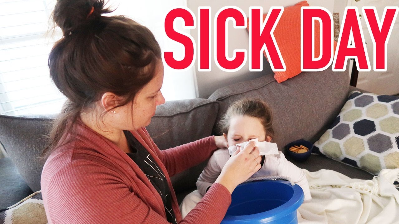 SICK DAY ROUTINE! 3 KIDS WITH THE FLU :( - YouTube