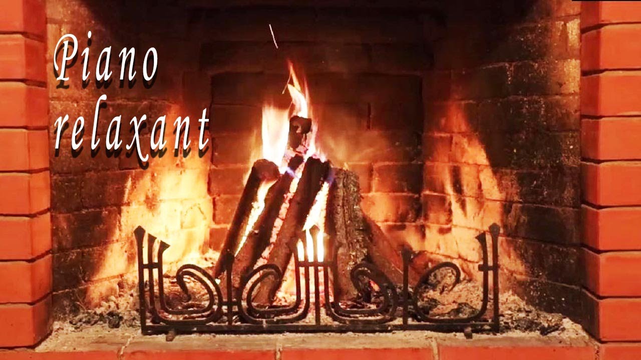 Magnifique feu de cheminée et musique relaxante, zen, douce et calme au ...