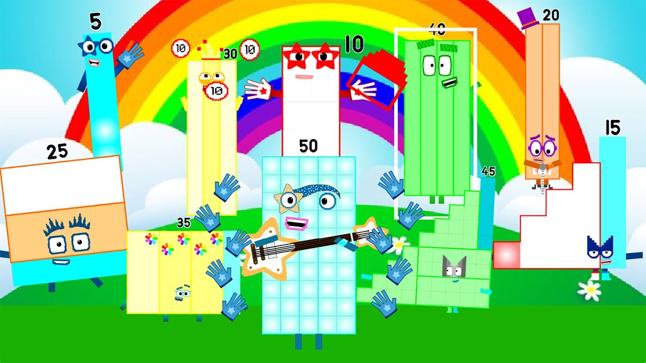 Jolly Numberblocks Band Retro 5's to 50 (Band Version) - YouTube
