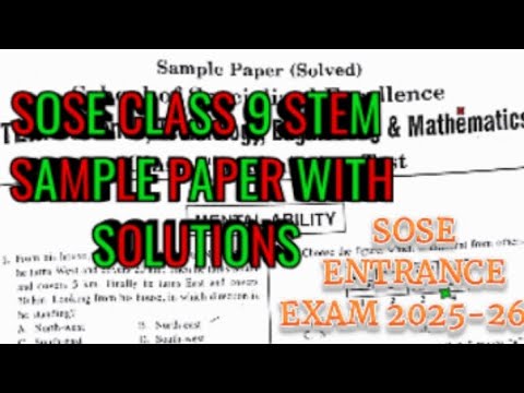 🚀 SOSE STEM Class 9 Sample Paper, Sose 2025-26, Sample Paper & Blue ...