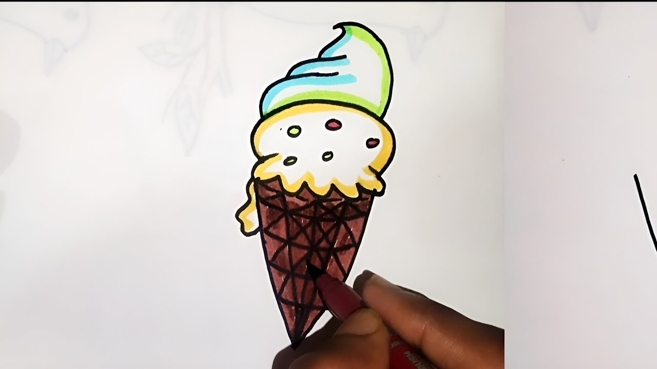 how to draw a ice cream | icecream drawing easily - YouTube