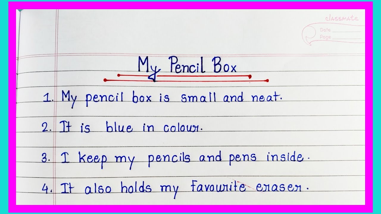 10 Lines Essay On My Pencil Box In English | Easy Sentences About My ...