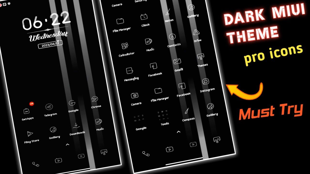 BEST MIUI DARK THEME. NEW PREMIUM MIUI DARK Icons THEME. PRO ICONS. MUST TRY Fully dark miui ...