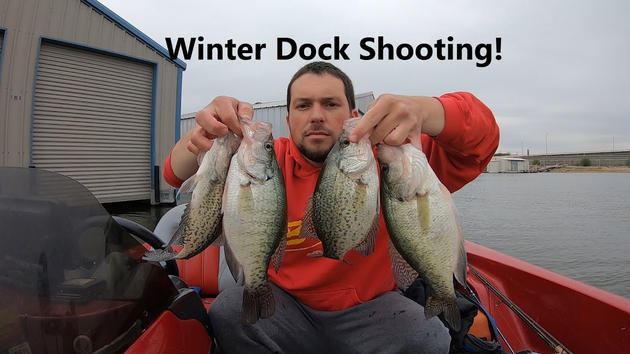 Dock shooting for winter crappie on a loaded dock! - YouTube