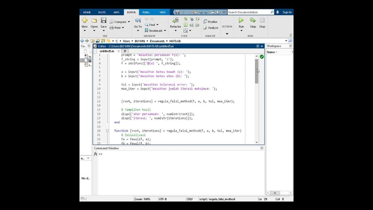 matlab regula falsi - YouTube