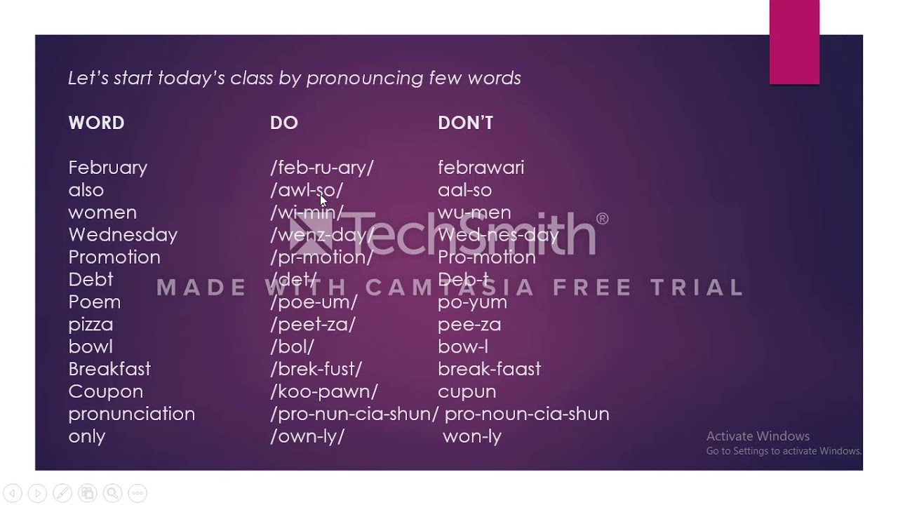 Video # 5 - Sound in Words - Power of Pronunciation - YouTube