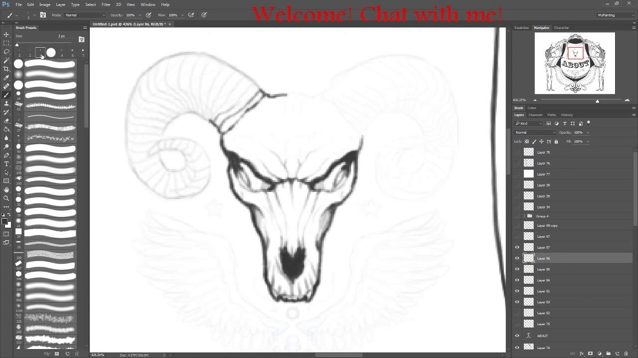 Demon Ram Skull Drawing - YouTube