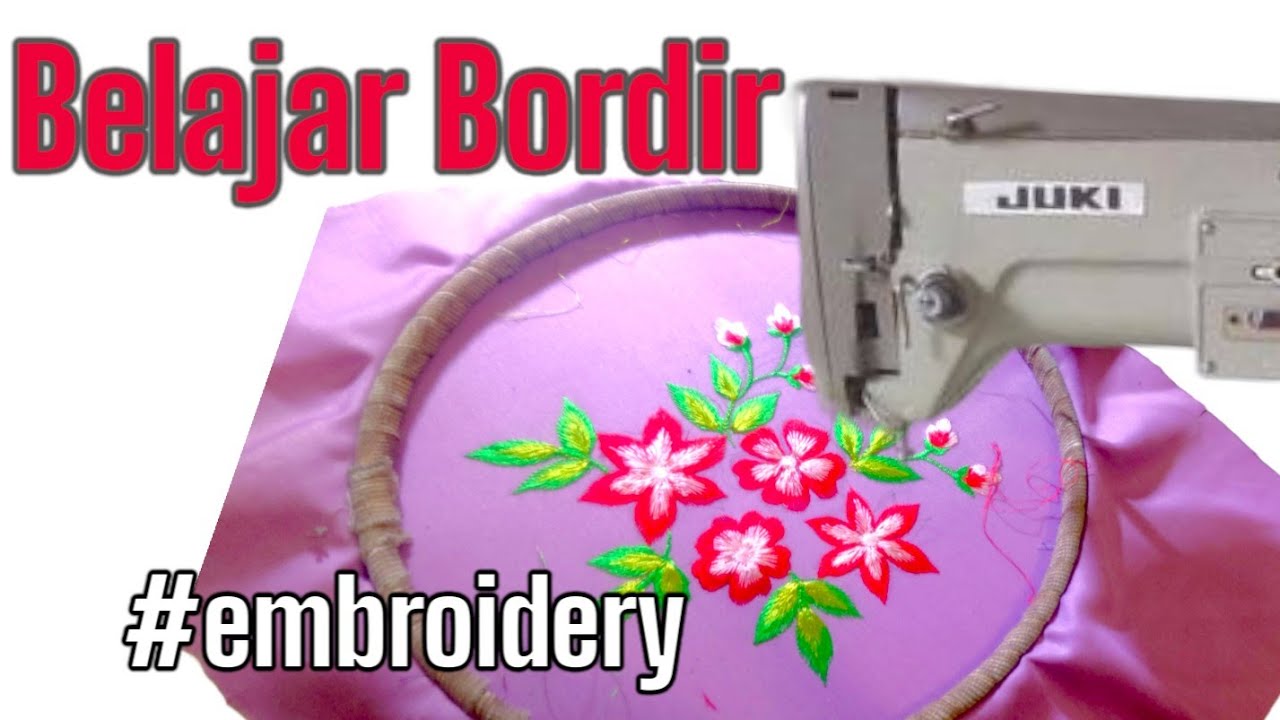 embroidery - belajar bordir bunga simpel - YouTube