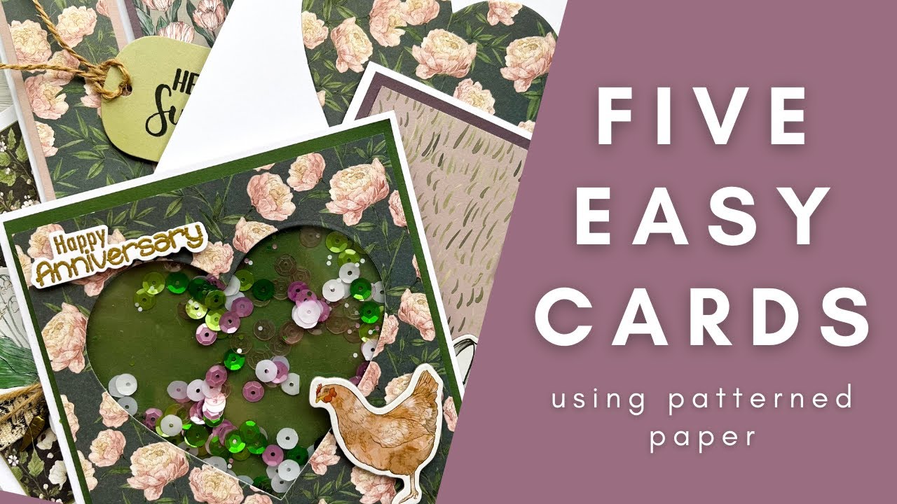 5 EASY cards using PATTERNED PAPER | Craft Consortium #papercraft # ...