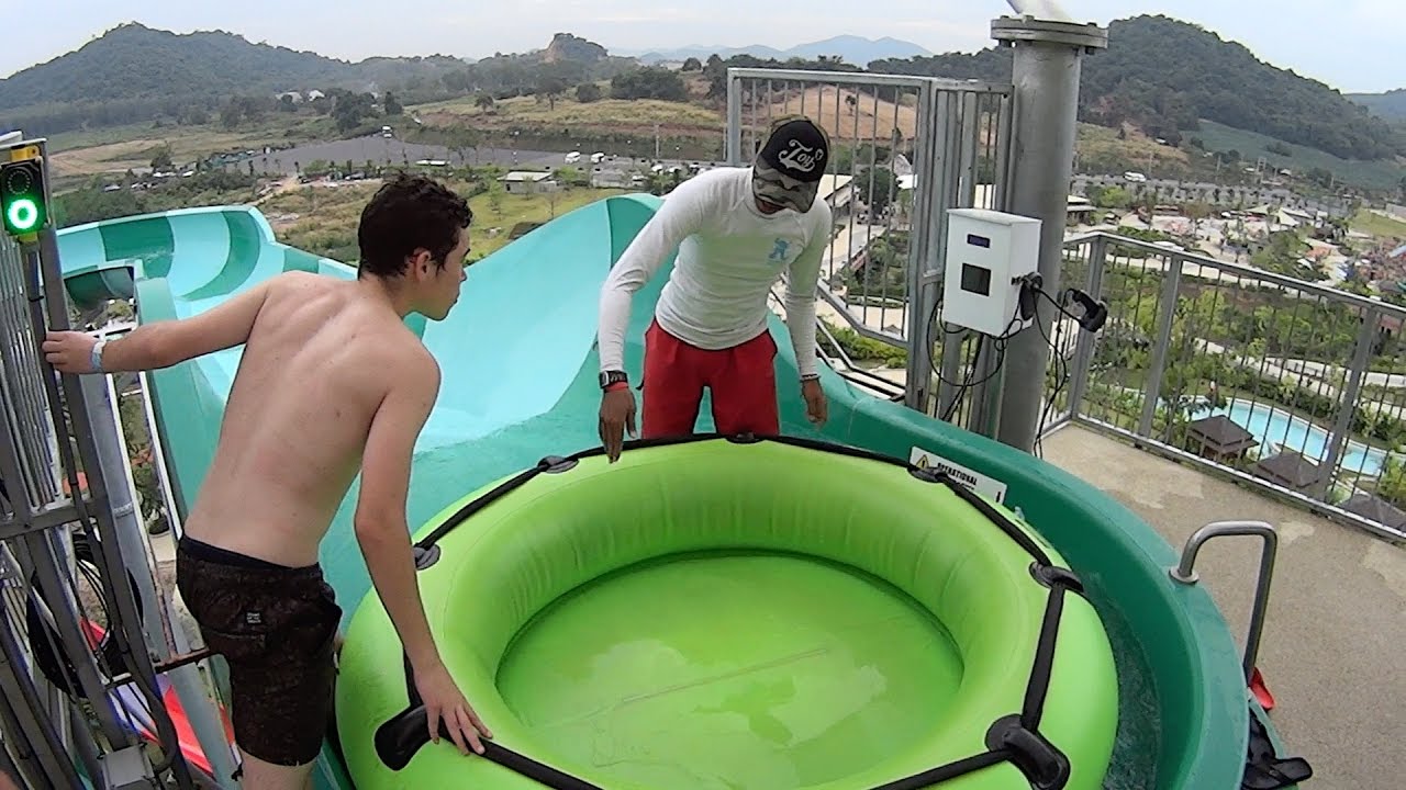 Dangerous Python Water Slide at RamaYana Water Park - YouTube