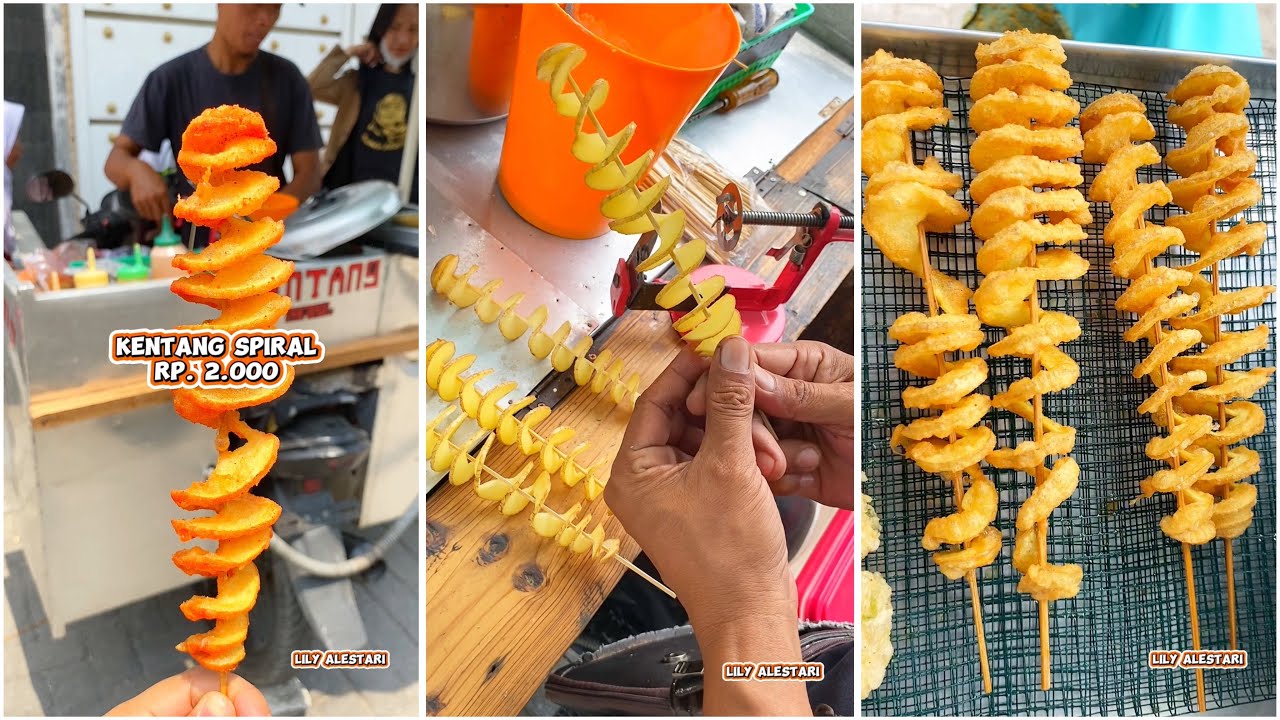 KENTANG SPIRAL MURAH DAN ENAK JAJANAN SD - YouTube