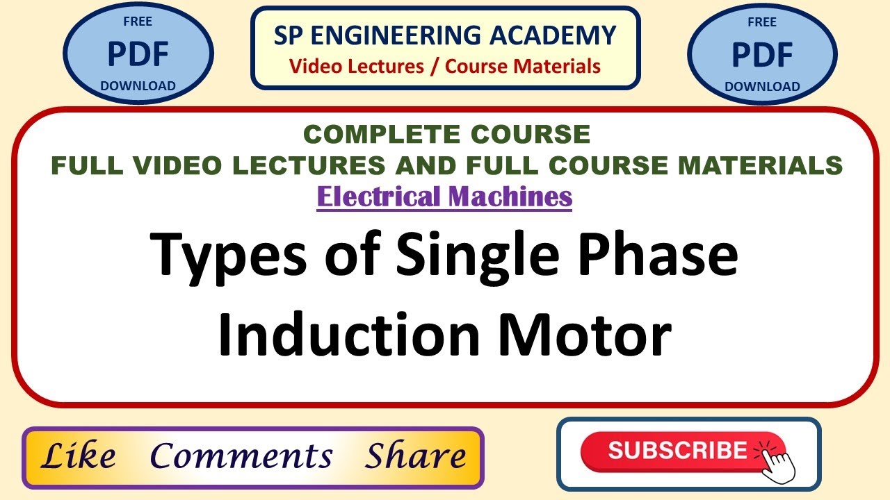 Machines 09 Complete Course Electrical Machines Types of Single Phase ...