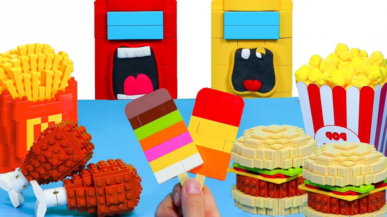 LEGO Food Challenge - AMONGUS ANIMATION MUKBANG In Real Life - YouTube