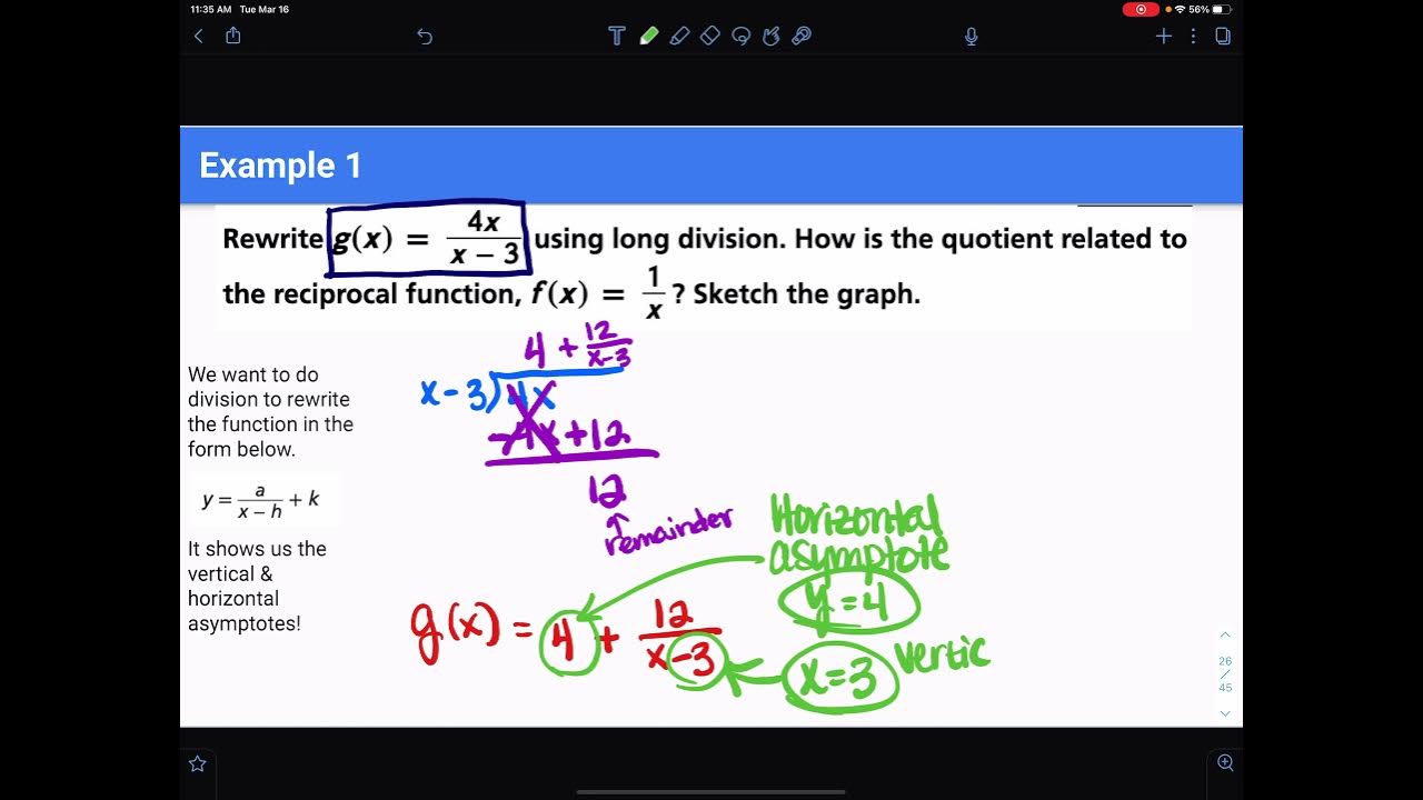 4-2 Example 1(How to rewrite and graph transformation of reciprocal function) - YouTube