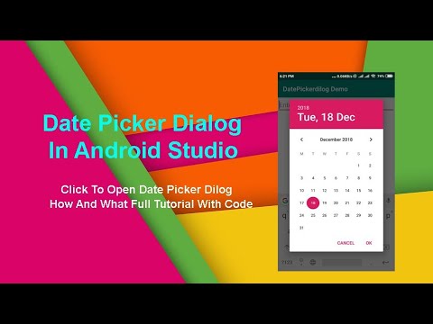 Date picker dialog in Android studio/How to make date picker dialog in Android and click to open ...