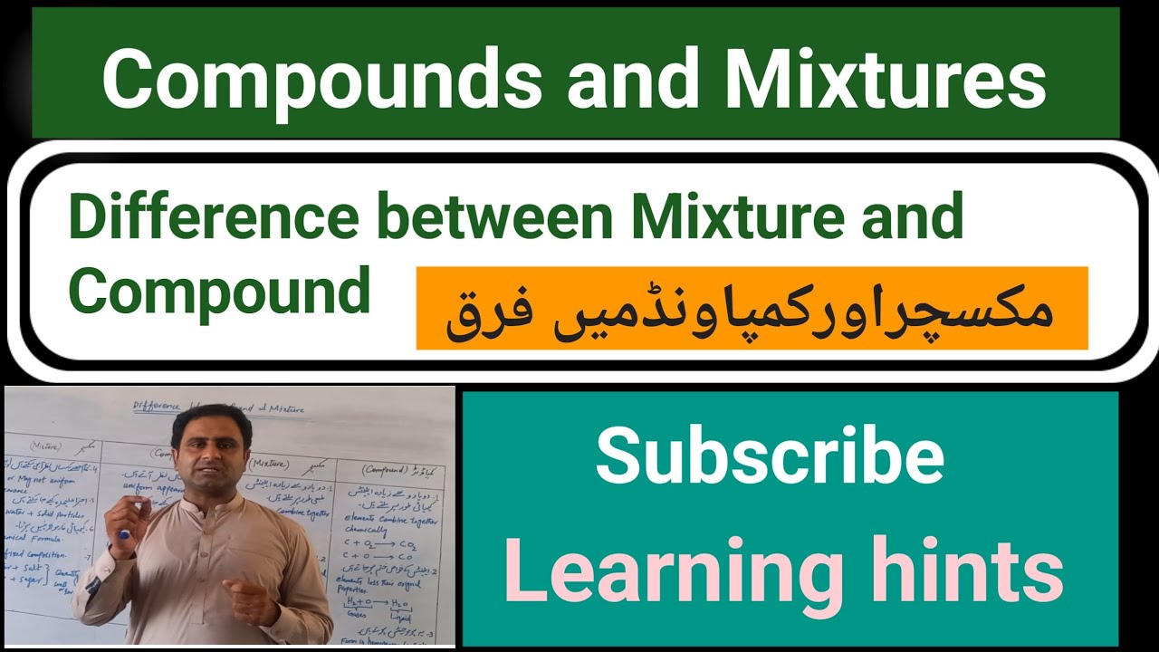 compounds and mixtures | difference between mixture and compound ...