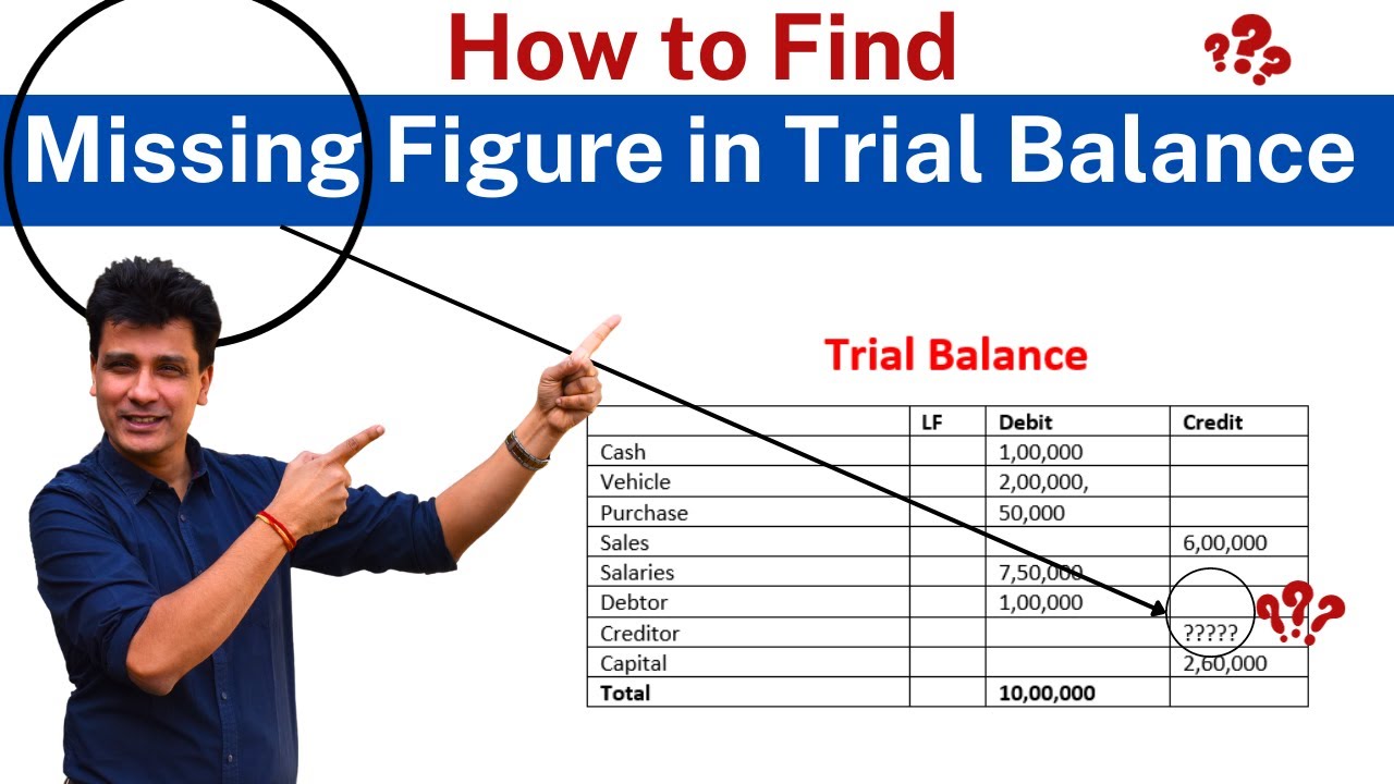 Missing Figure in Trial Balance | How to Find Missing Figure in Trial balance | Class 11 ...