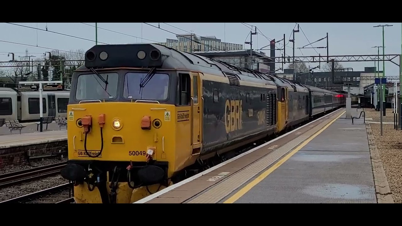 GBRf Class 50's 50049 Defiance / 50007 Hercules at Northampton - YouTube