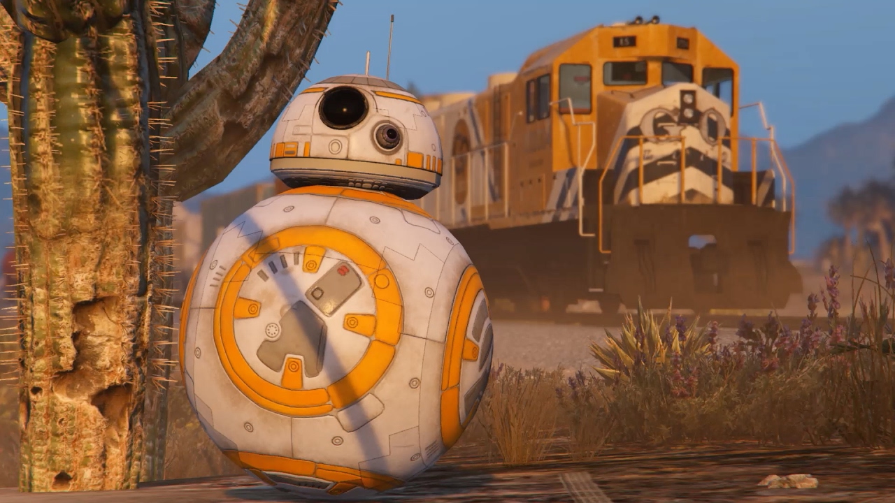 GTA V - CAN BB8 STOP THE TRAIN (STAR WARS) - YouTube