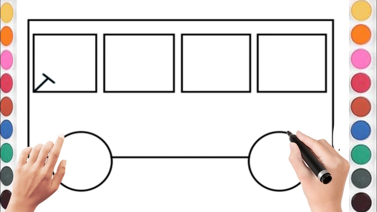 Drawing bus 🚌 🚌 very Easy For Kids | How To Draw A bus |step by step ...