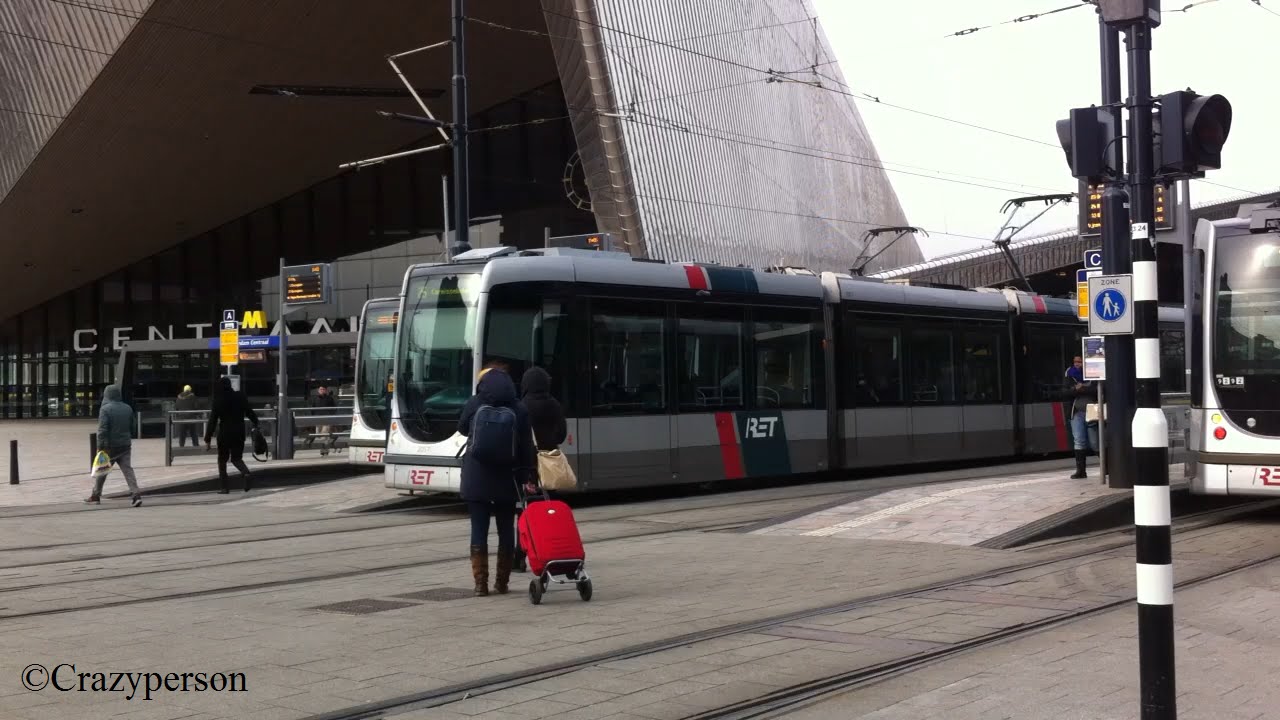 RET Trams Bij Rotterdam Centraal - YouTube