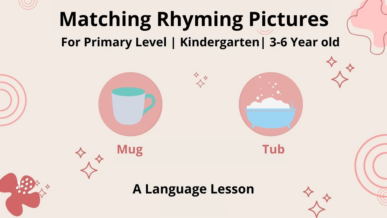 Matching Rhyming Pictures | Language Lesson | 3-6 Years Old ...
