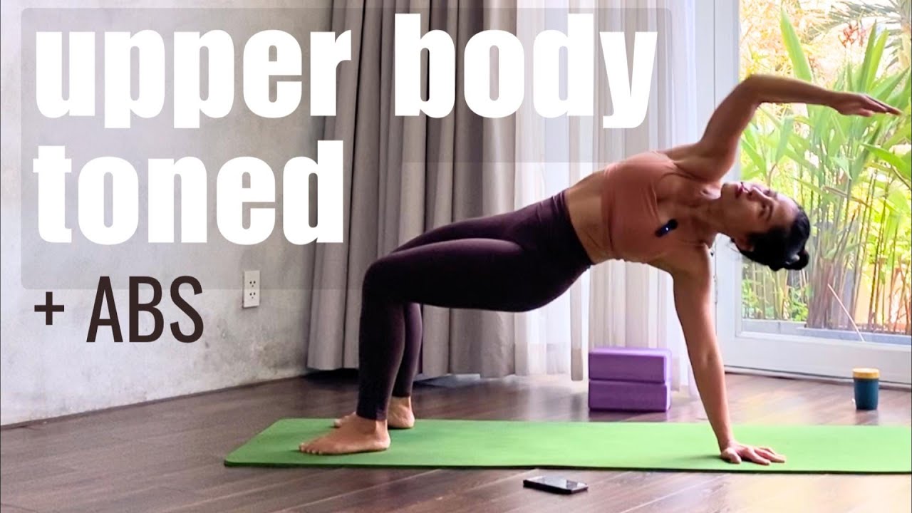 upper body and abs home workout || Mat Pilates Upper body focus with ...