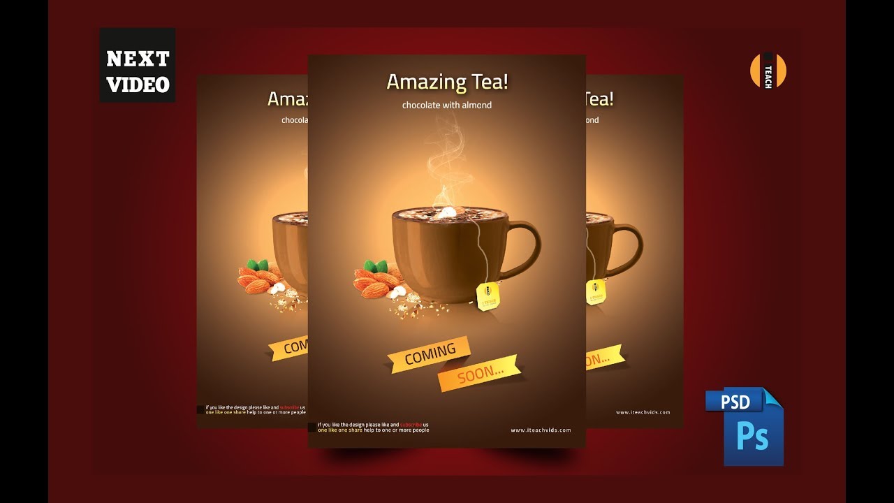 Design Tea Brochure in photoshop - YouTube