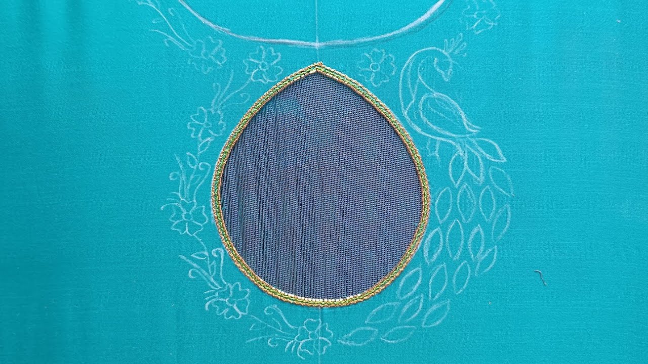 How to attach net cloth in an aari work blouse / Net cloth fixing / Net ...