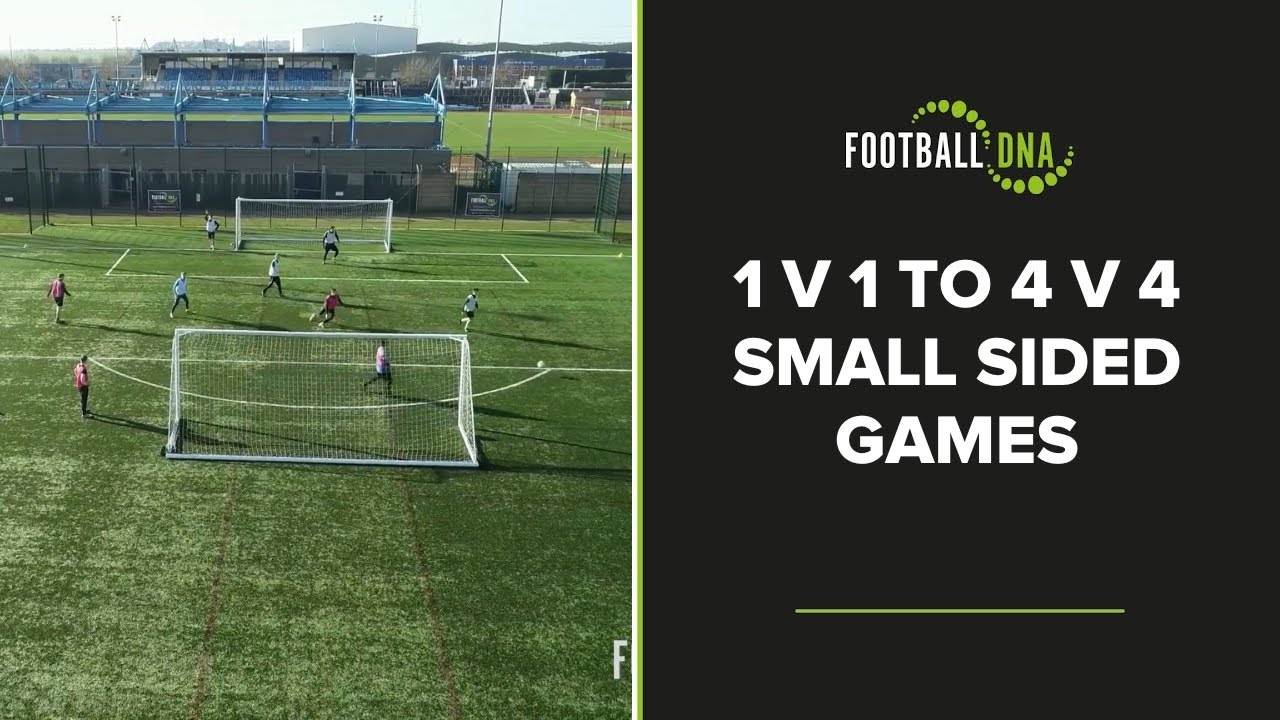 1 v 1 To 4 v 4 Small Sided Games Football Drill | Football DNA - YouTube
