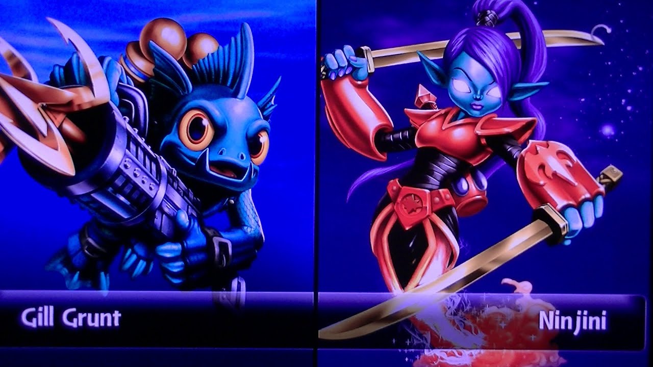 SKYLANDERS GIANTS GILL GRUNT VS SCARLET NINJINI - YouTube