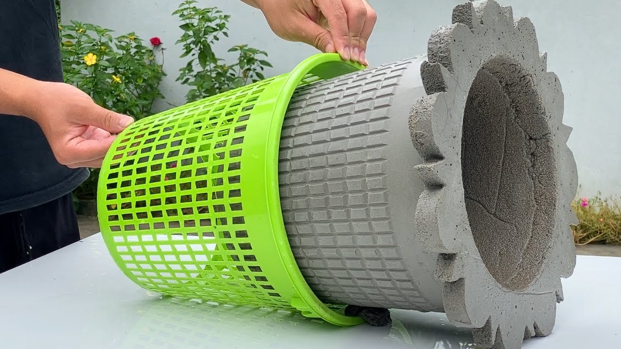 Unique And Creative - Creating Cement Plant Pot For Your Garden - YouTube