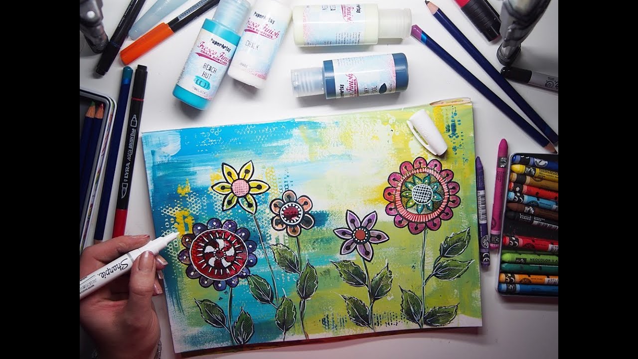 FOR BEGINNERS Easy Colour journal #11 + PaperArtsy paints - YouTube