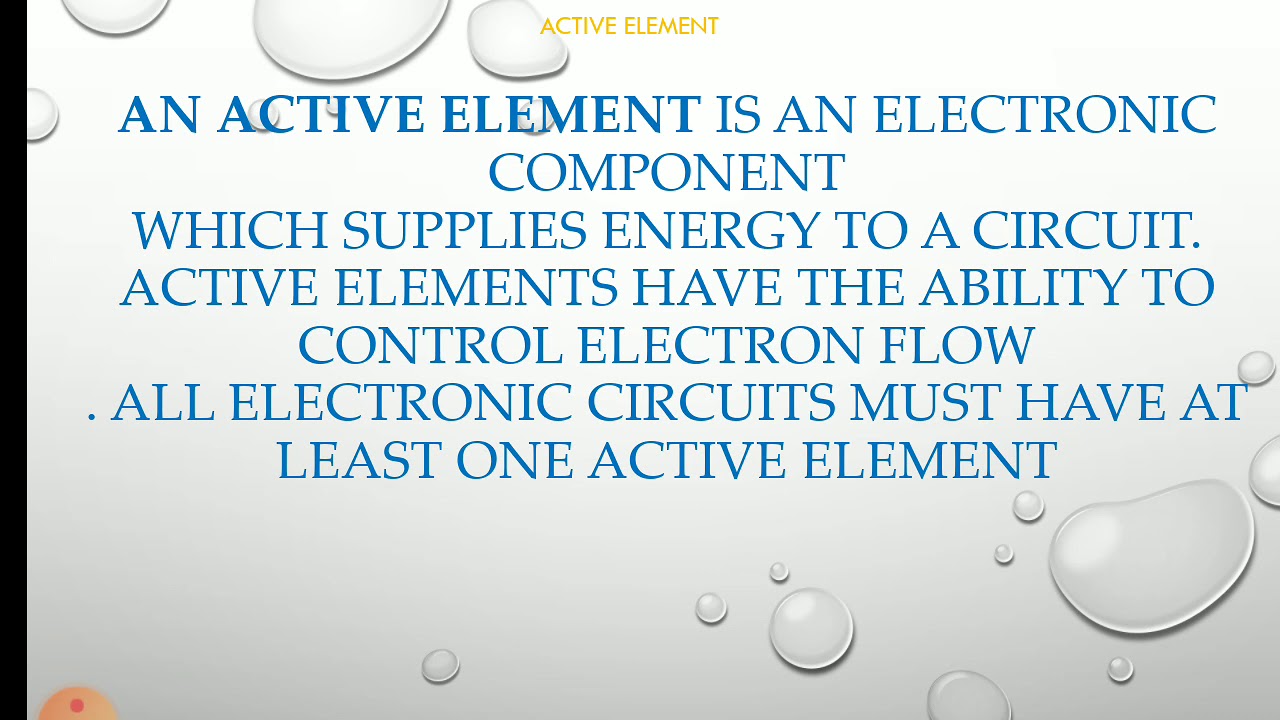Active element and Passive element - YouTube
