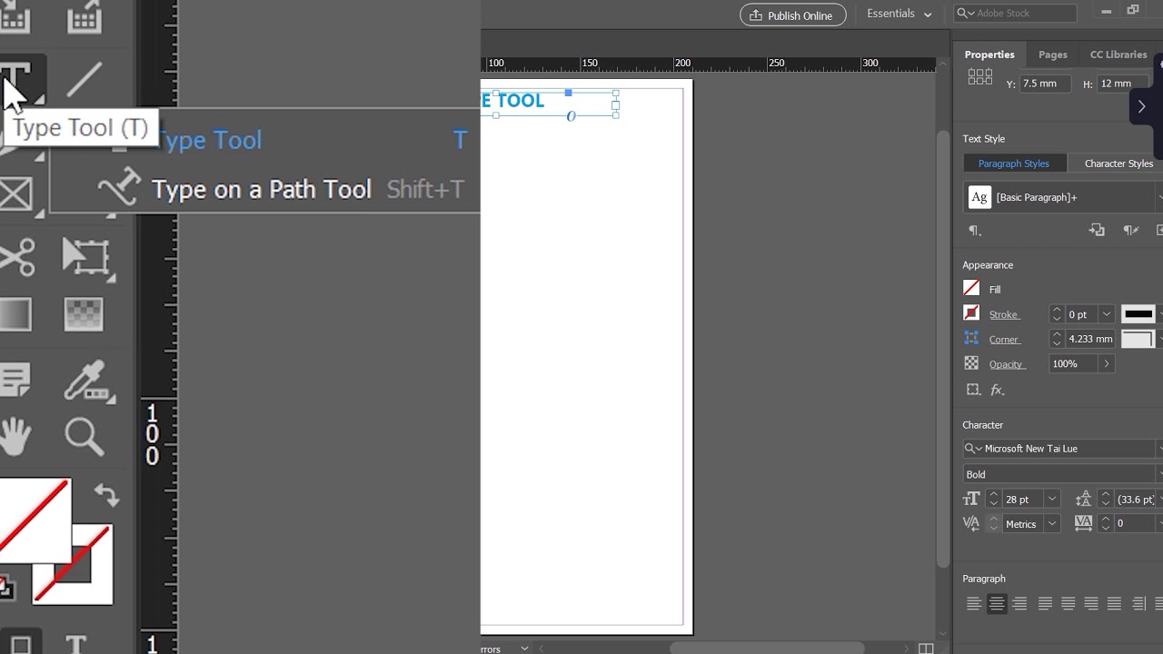 Type tool | InDesign - YouTube