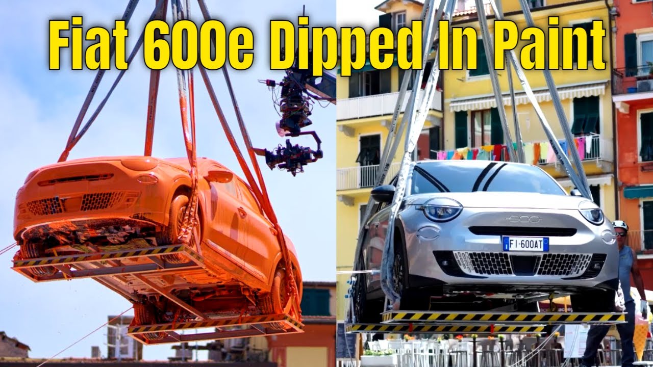 New Fiat 600e Dipped In Paint - YouTube
