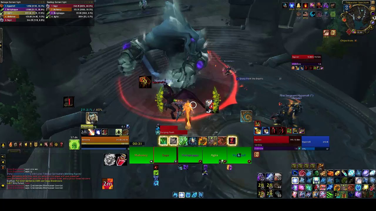 LEVEL 18 MYTHIC+ Shrine of the Storm Tyrannical - Resto Druid POV - YouTube