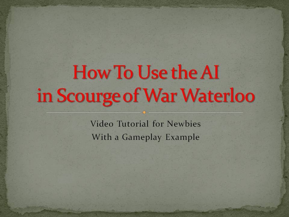 How To Use the AI in Scourge of War Waterloo - YouTube