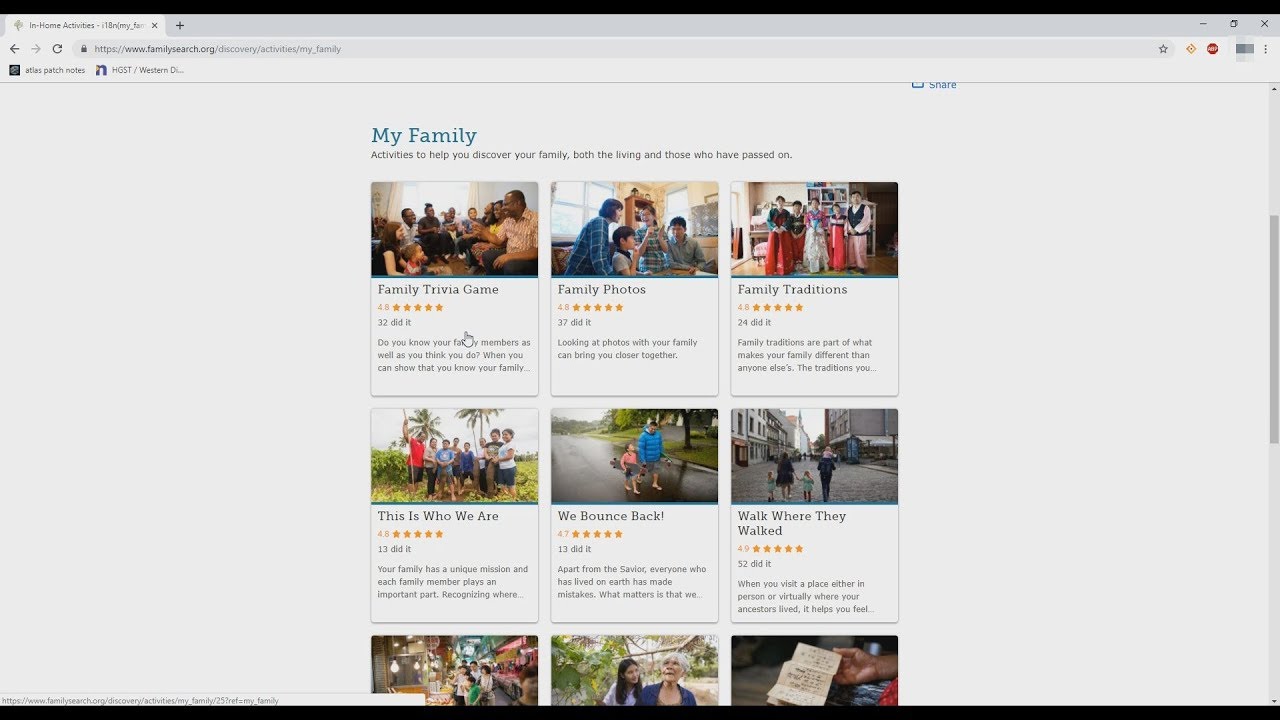 FamilySearch Discovery: In-Home Activities - YouTube