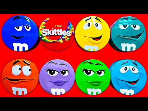 Satisfying Video | Unpacking Tasty M&M'S and Vibrant Skittles Candy From Bright Containers ASMR