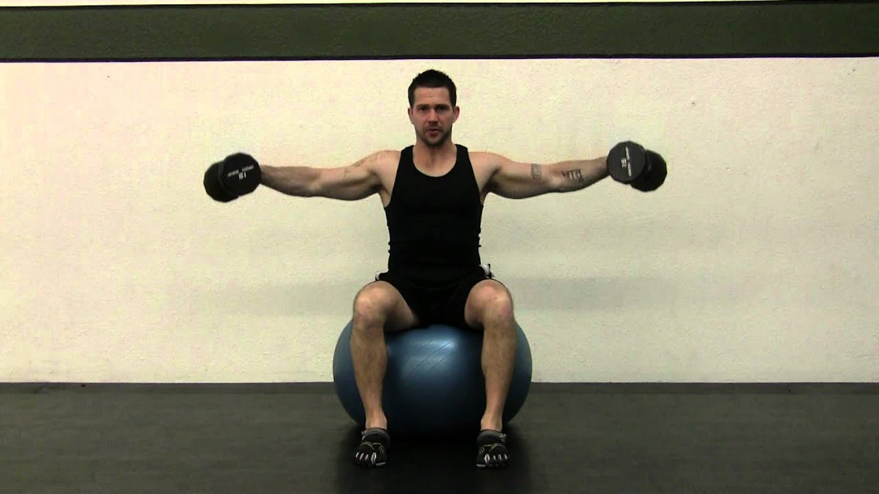 Stability Ball Lateral Raise Male - YouTube
