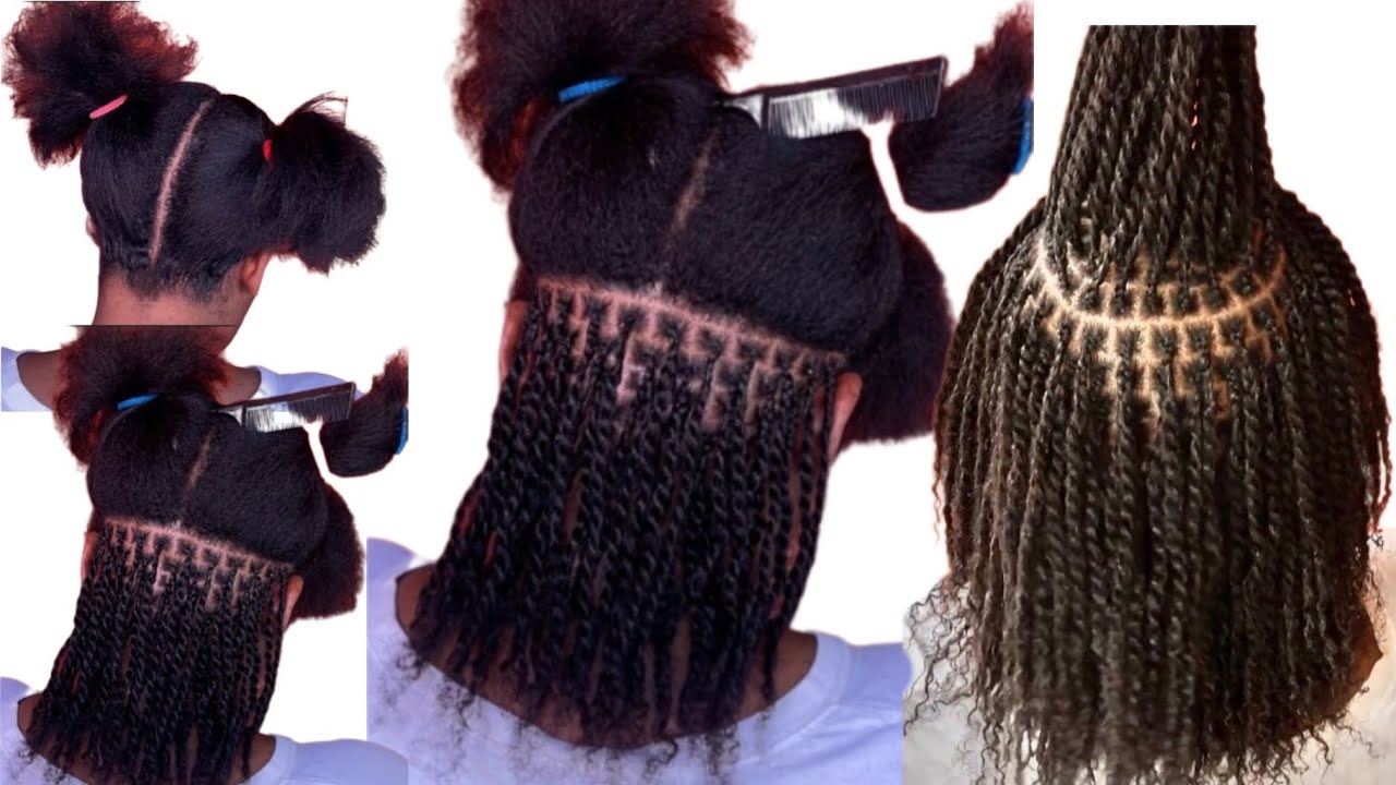 How to micro twist on relaxed hair using darling afro bulk human hair # ...
